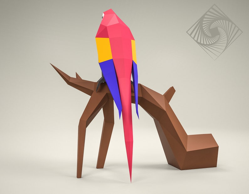 DIY Low-poly Parrot Sculpture: PDF & SVG Templates (digital Download ...