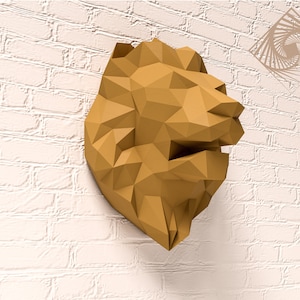 Leon Head. Digital Templates in PDF for Paper Low-poly Sculpture - Etsy