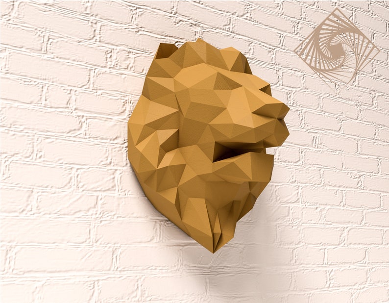 Leon Head. Digital Templates in PDF for Paper Low-poly - Etsy