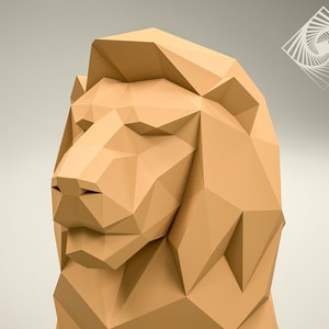 Lion. Digital Templates in PDF for Paper Low-poly Sculpture - Etsy