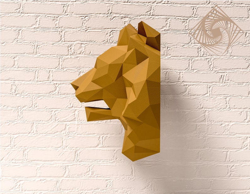 Leon Head. Digital Templates in PDF for Paper Low-poly - Etsy