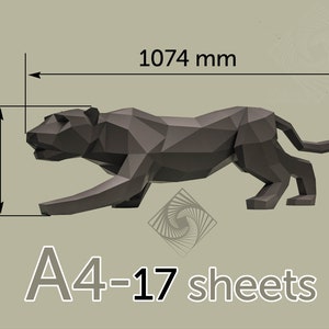 Panther. Digital Templates in PDF for Paper Low-poly Sculpture - Etsy