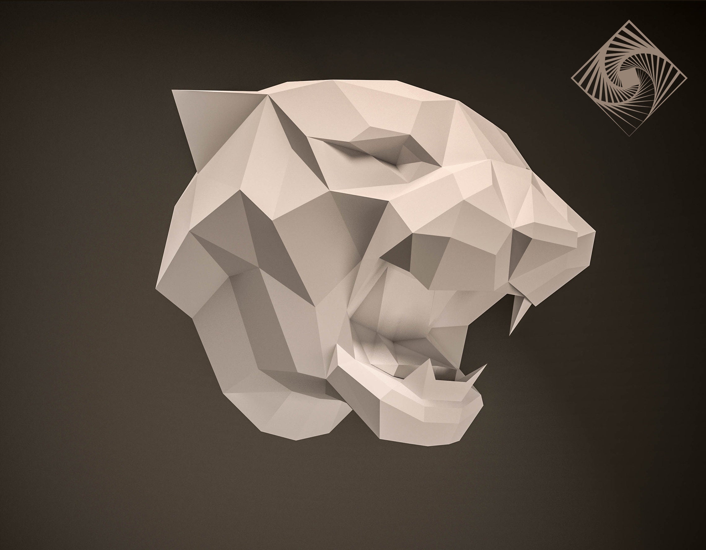 Tiger Trophy. Digital Templates in PDF for Paper Low-poly Sculpture - Etsy
