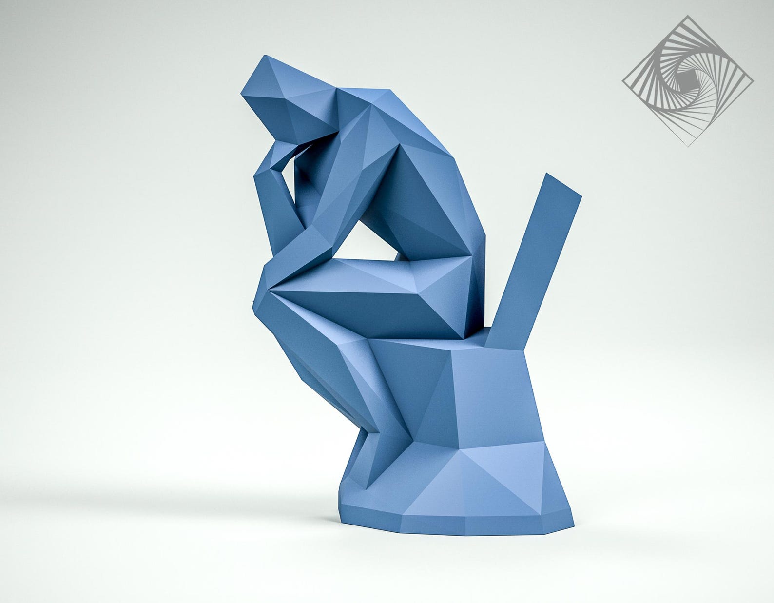 Thinker. Digital Templates in PDF for Paper Low-poly Sculpture - Etsy