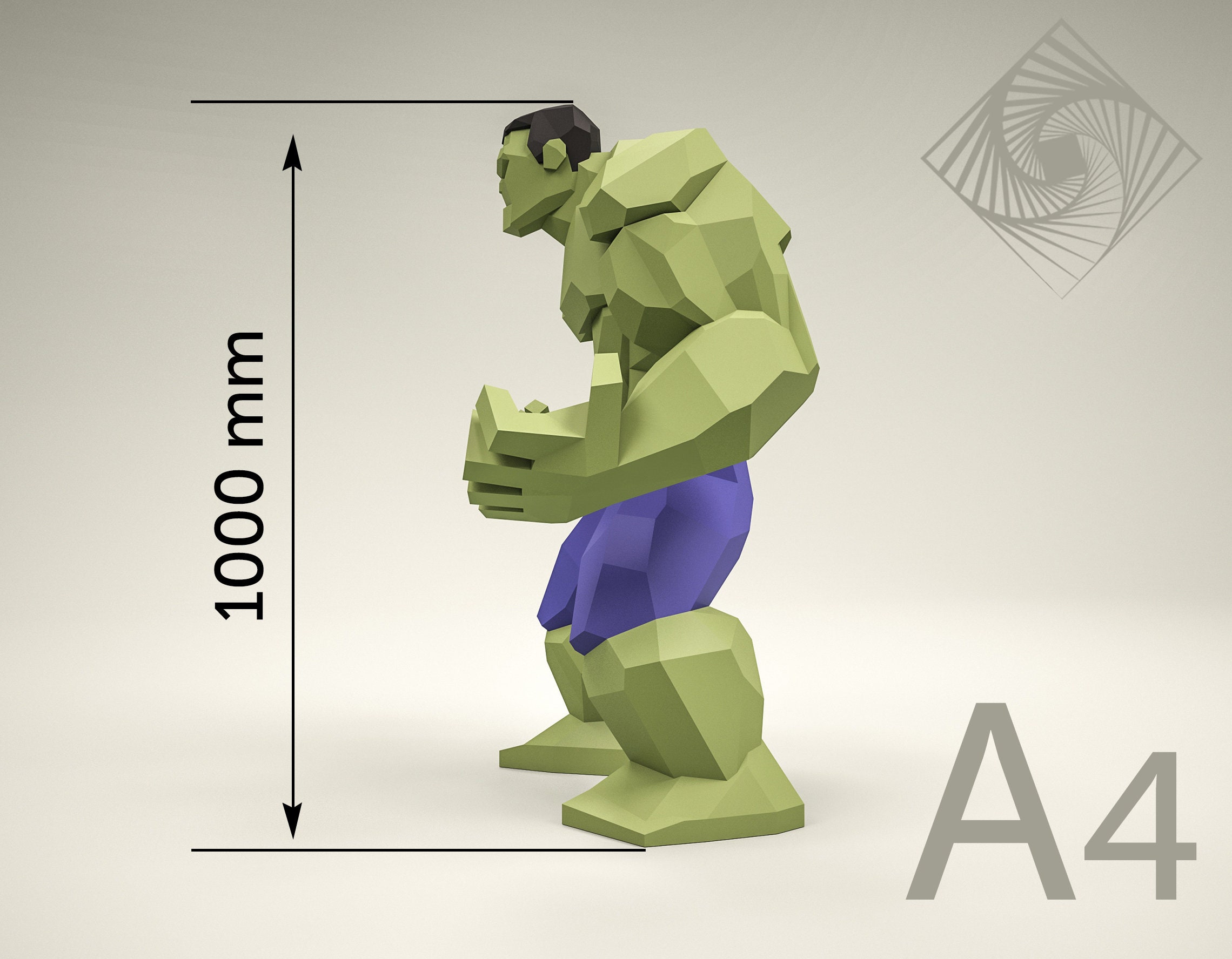Hulk. Digital Templates in PDF for Paper Low-poly Sculpture - Etsy
