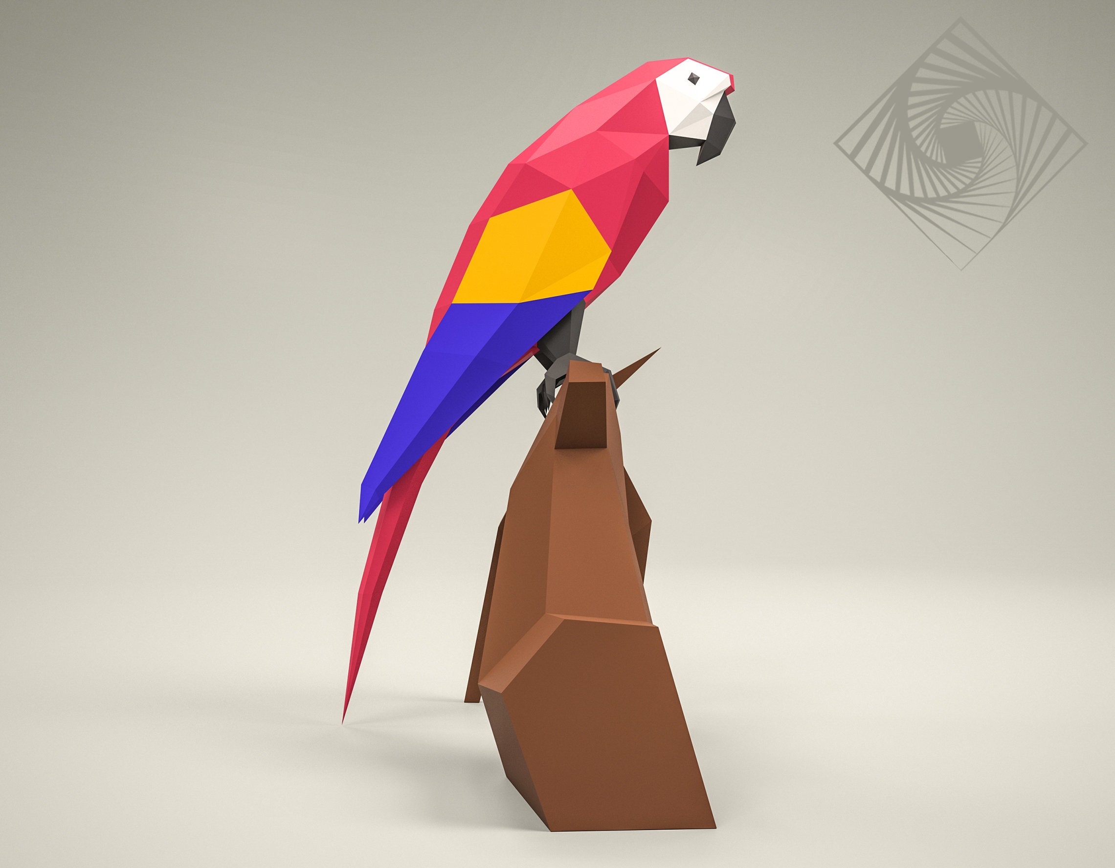DIY Low-poly Parrot Sculpture: PDF & SVG Templates (digital Download ...