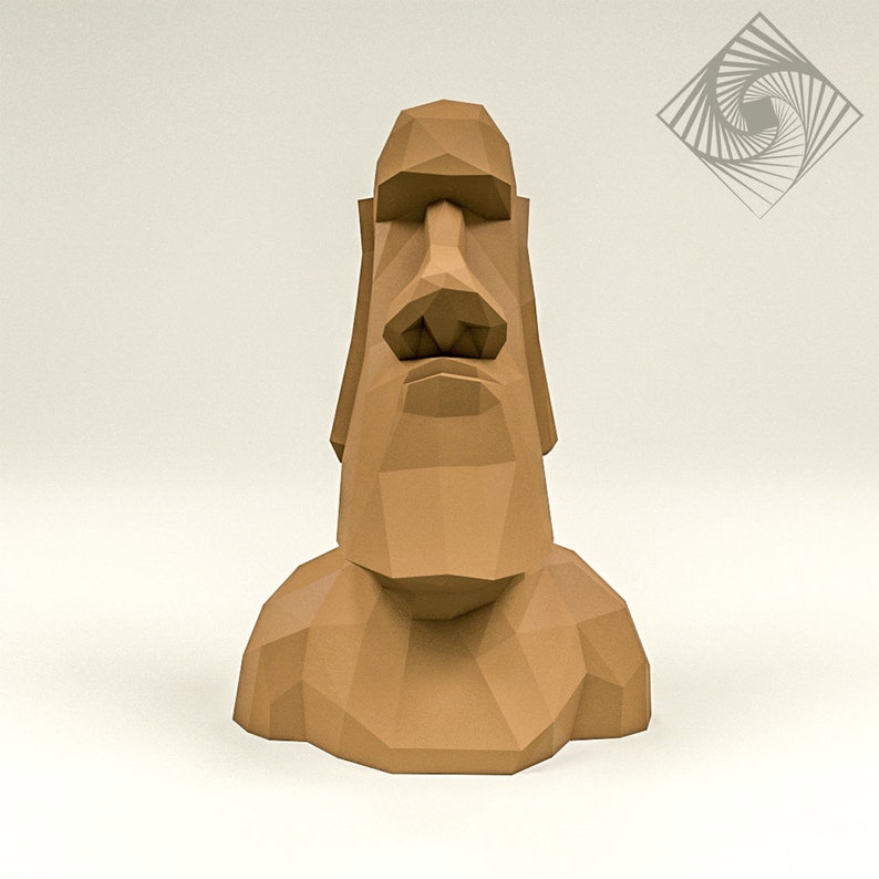 Moái. Plantillas digitales en PDF para esculturas de papel low-poly - Etsy México