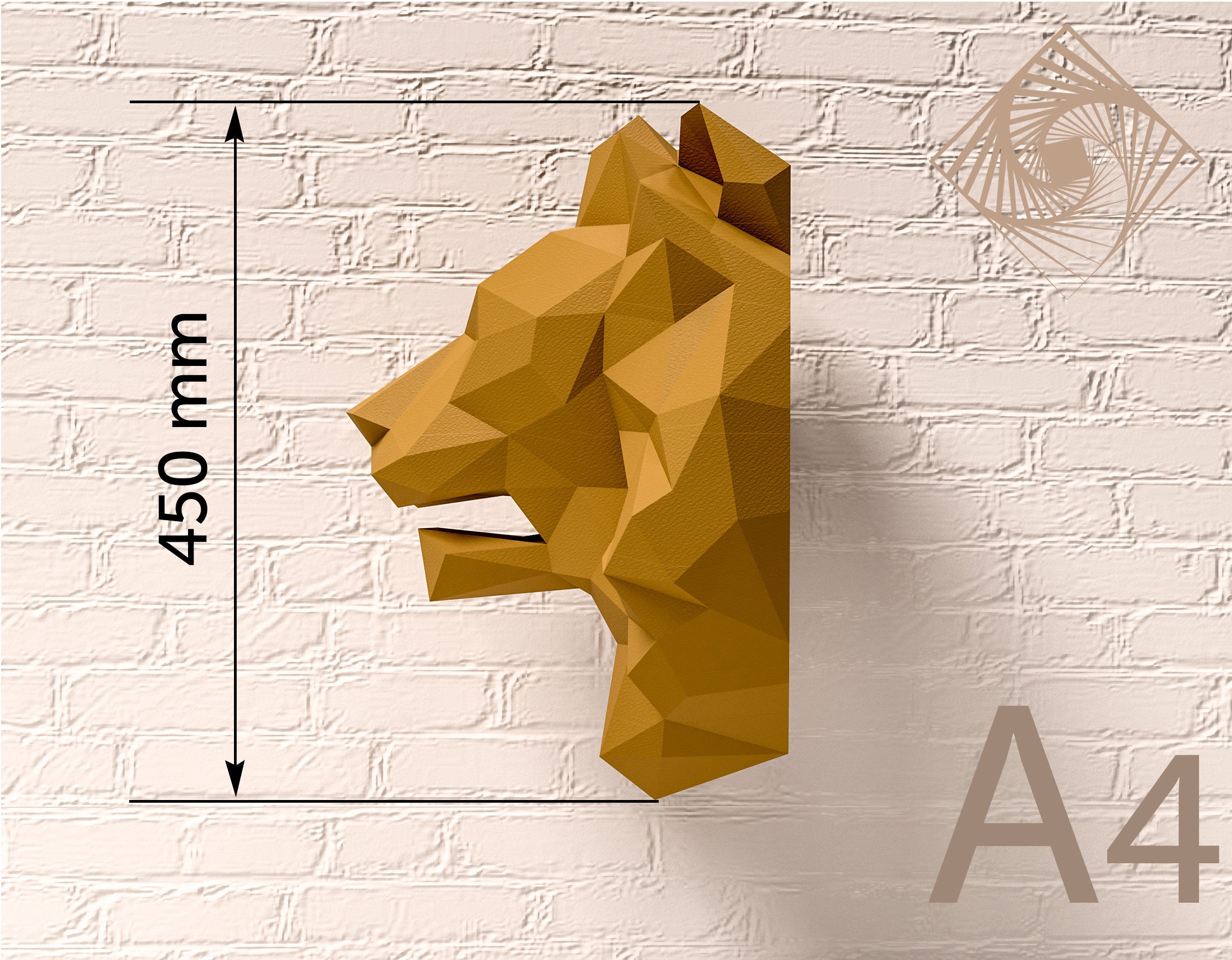 Leon Head. Digital Templates in PDF for Paper Low-poly - Etsy