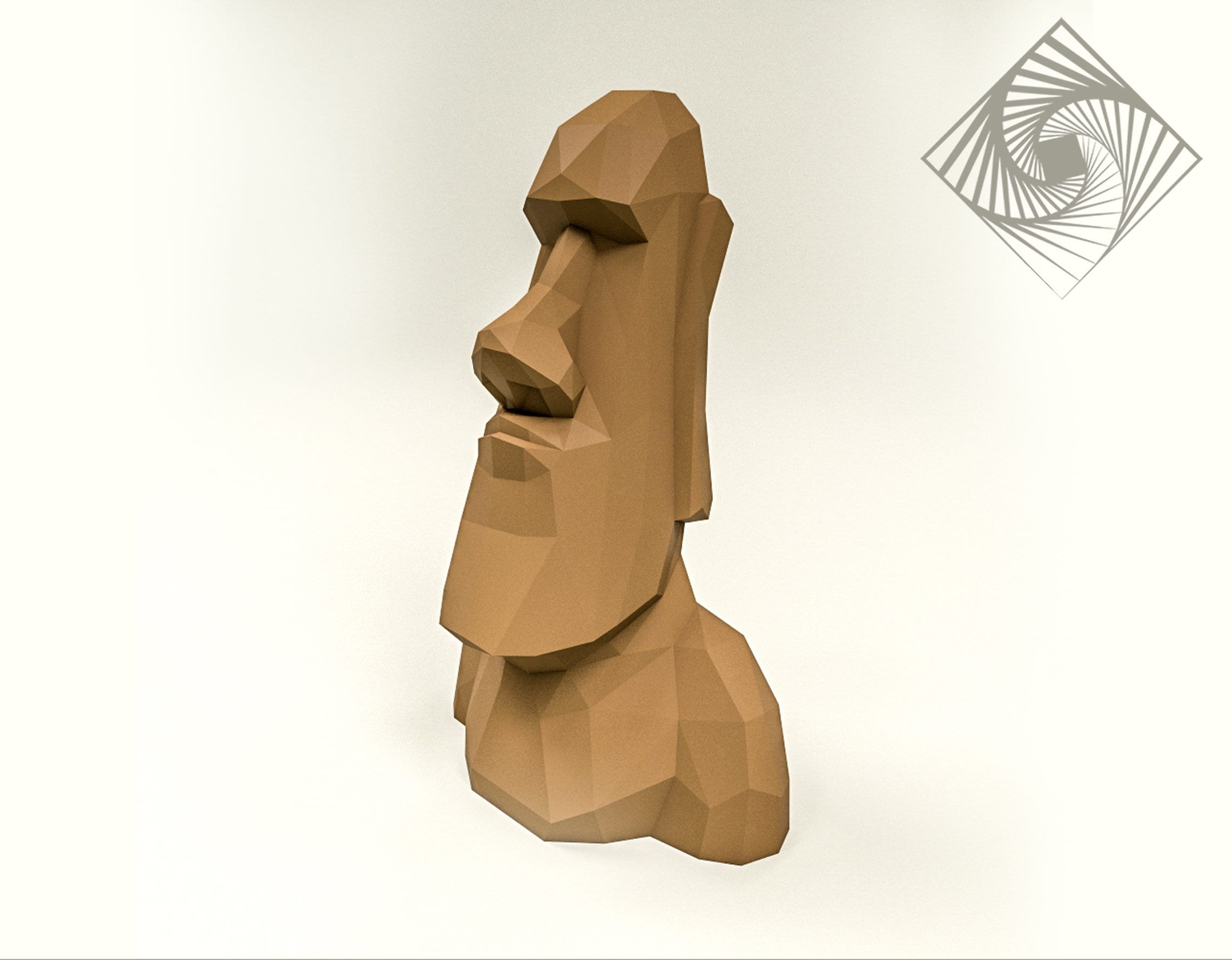 Moái. Plantillas digitales en PDF para esculturas de papel low-poly - Etsy México