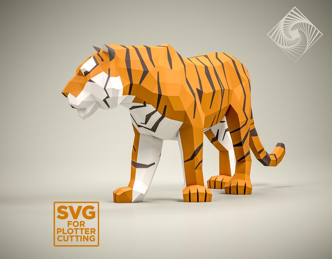 Tiger. Digital Templates in PDF and SVG Formats for Paper Low Poly ...