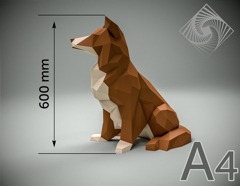 Border Collie Paper Craft: DIY PDF & SVG Templates - Etsy