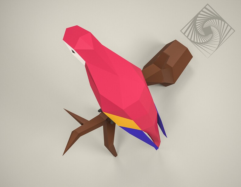 DIY Low-poly Parrot Sculpture: PDF & SVG Templates (digital Download ...