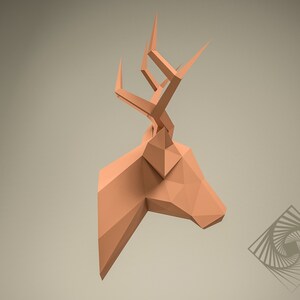 Deer Head. Digital Templates in PDF for Paper Low-poly Sculpture - Etsy