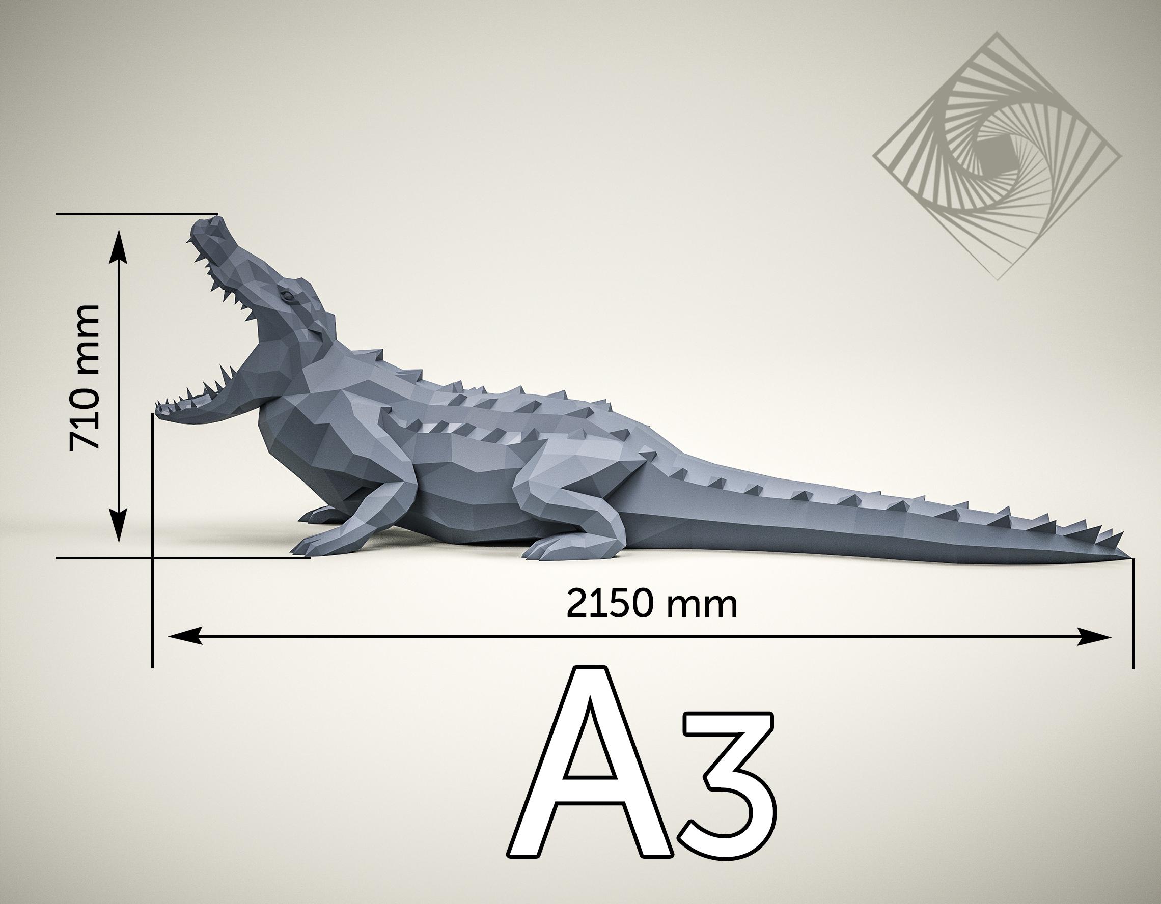 DIY Alligator Paper Sculpture: Low Poly Craft Kit (PDF & SVG Files) - Etsy