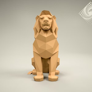 Lion. Digital Templates in PDF for Paper Low-poly Sculpture - Etsy