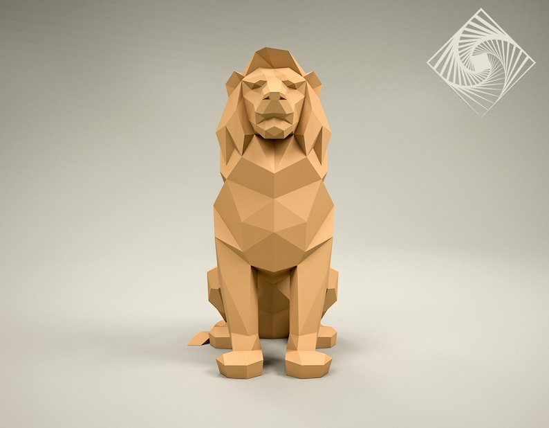 Lion. Digital Templates in PDF for Paper Low-poly Sculpture - Etsy