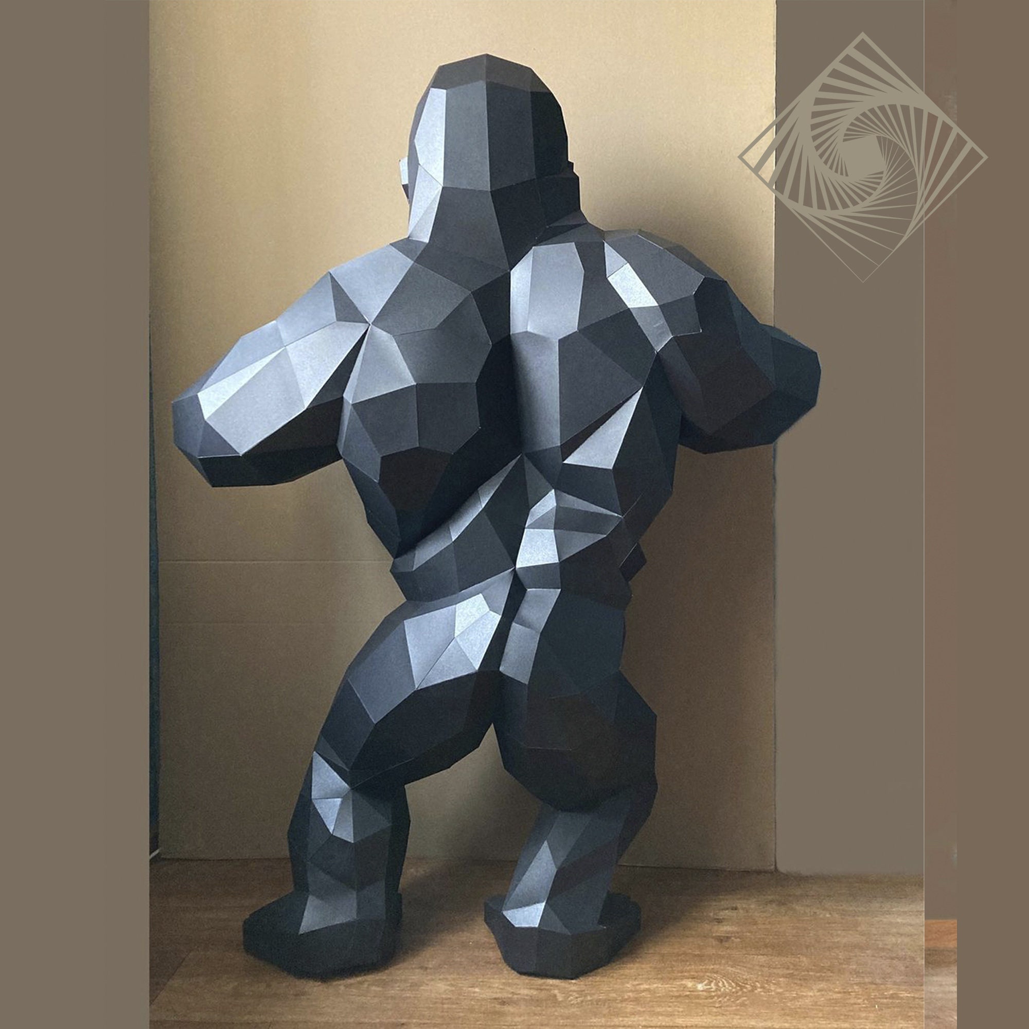 DIY Paper King Kong Sculpture: PDF & SVG Templates (digital Download A4 ...