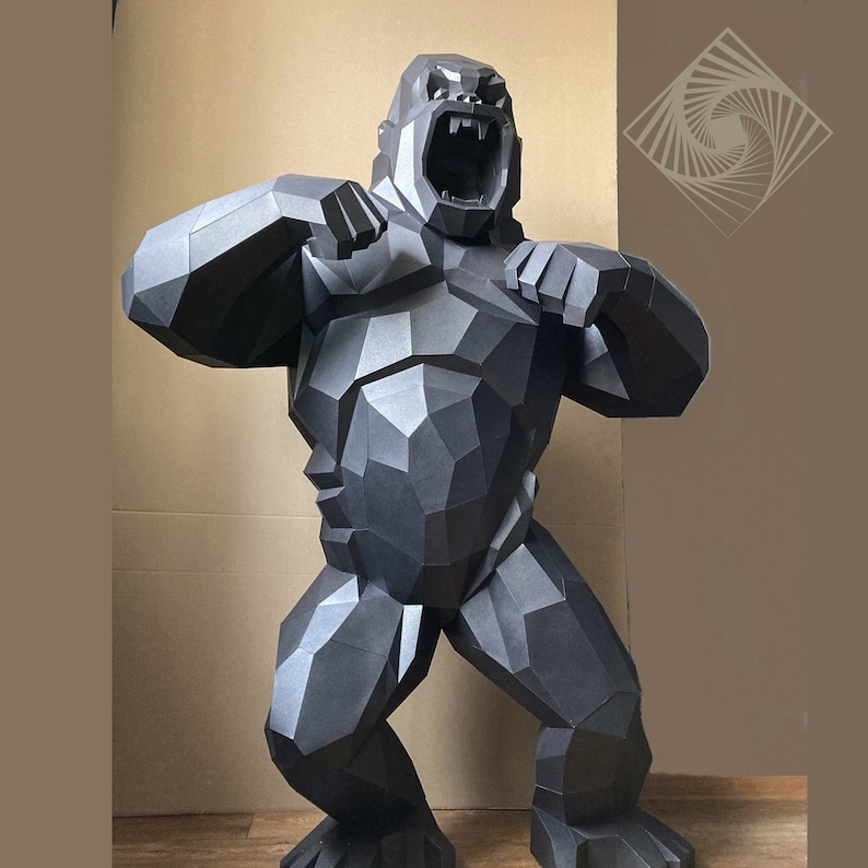 DIY Paper King Kong Sculpture: PDF & SVG Templates (digital Download A4 ...