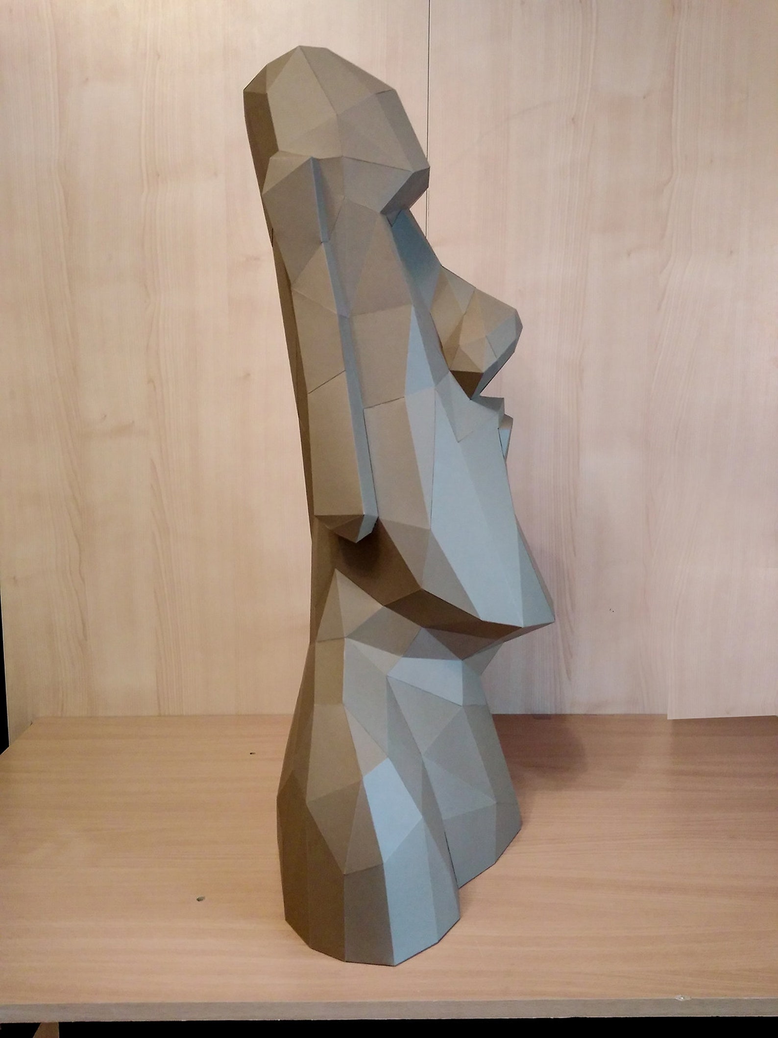 Moai Paper Sculpture DIY: Easter Island Statue Template (PDF Download ...