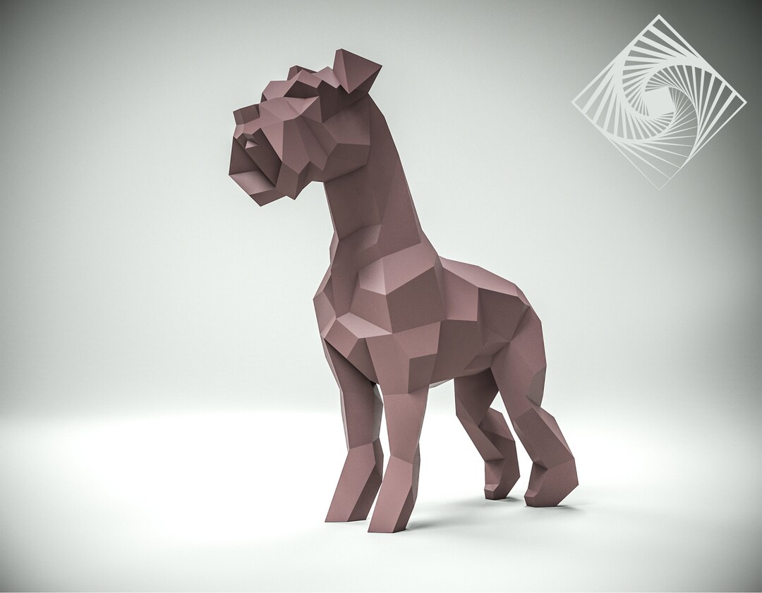 DIY Schnauzer Paper Sculpture Template Bundle - Low-poly PDF Patterns ...