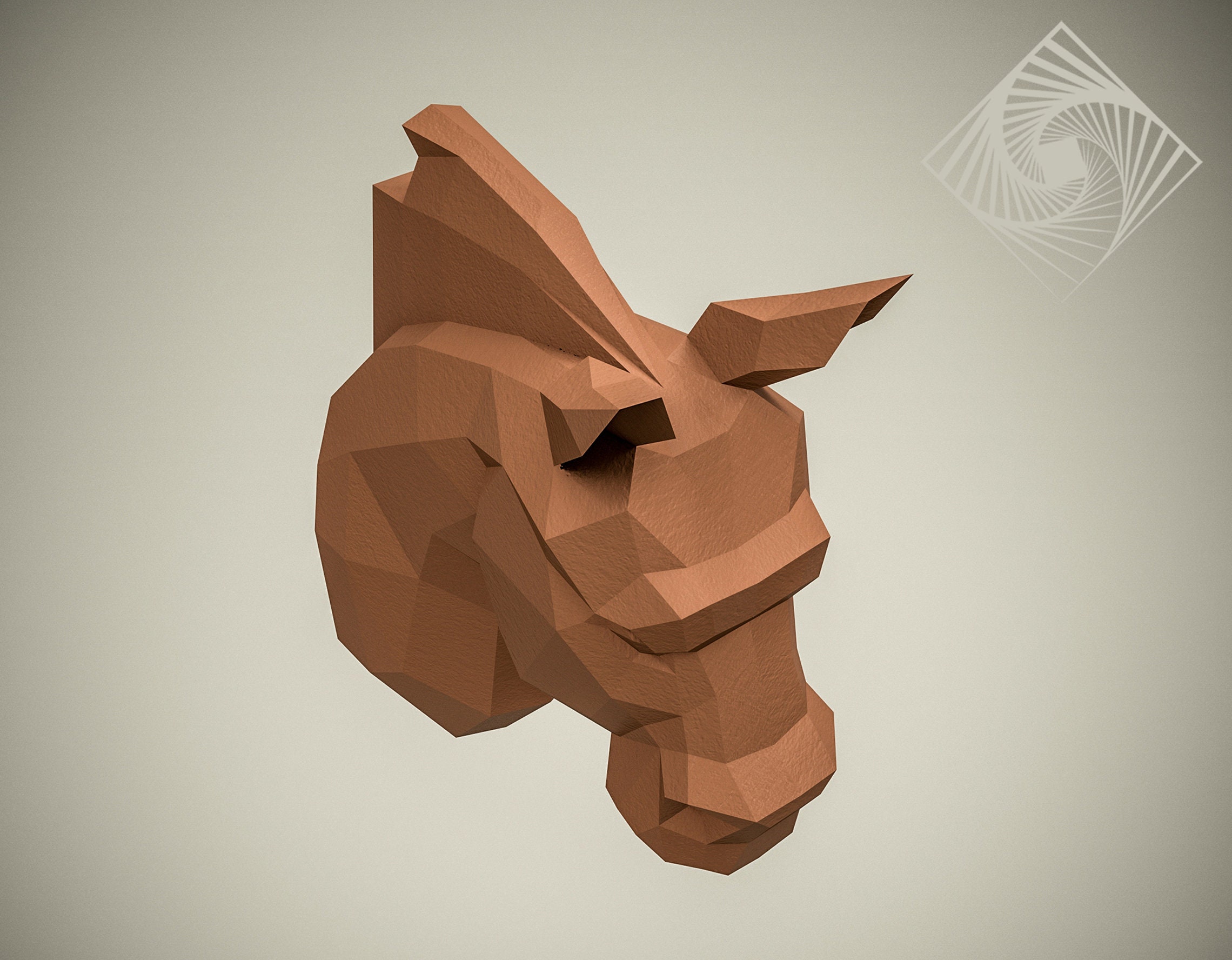 Horse Head. Digital Templates in PDF for Paper Low-poly - Etsy