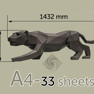 Panther. Digital Templates in PDF for Paper Low-poly Sculpture - Etsy