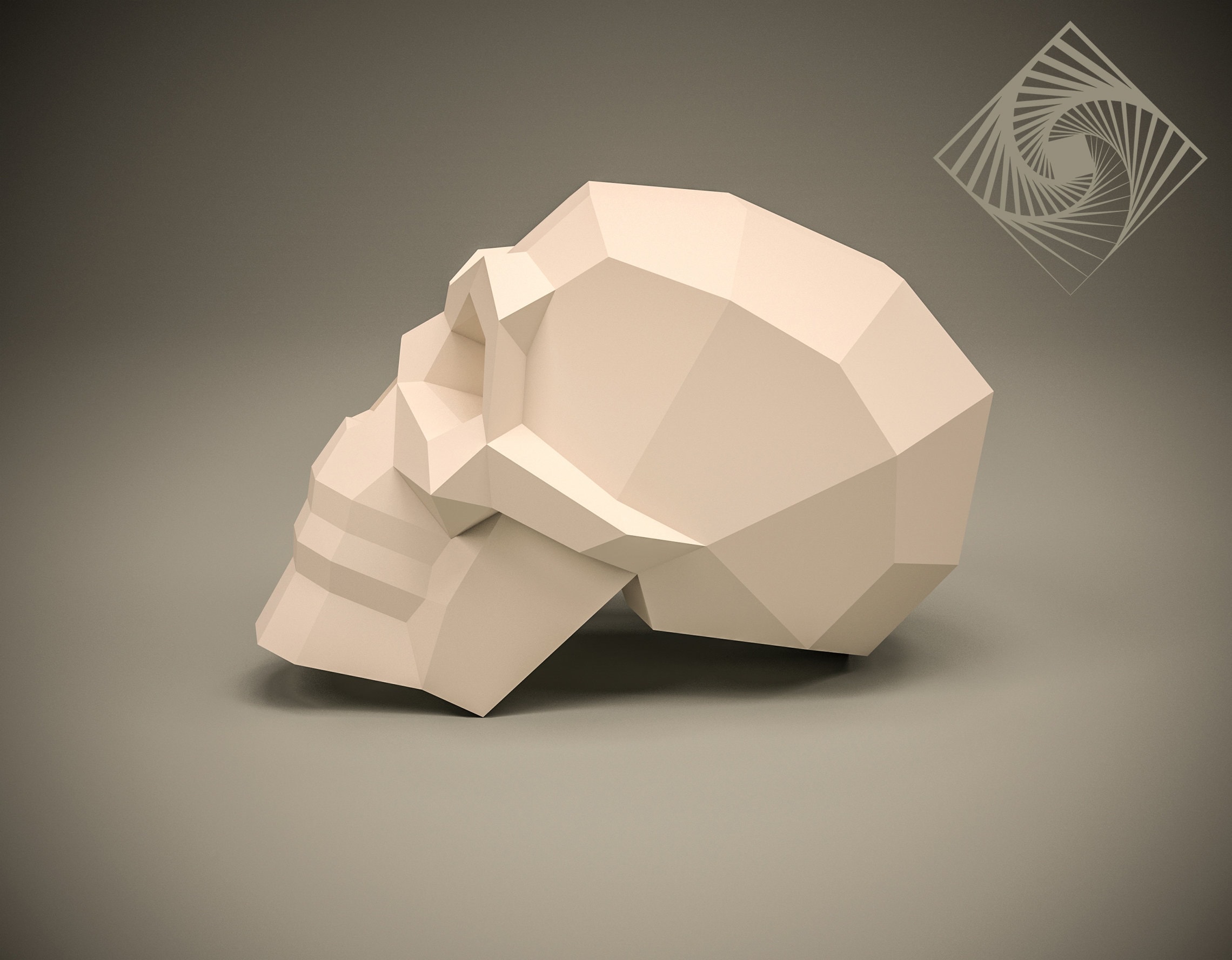 Scull. Digital Templates in PDF for Paper Low-poly Sculpture - Etsy