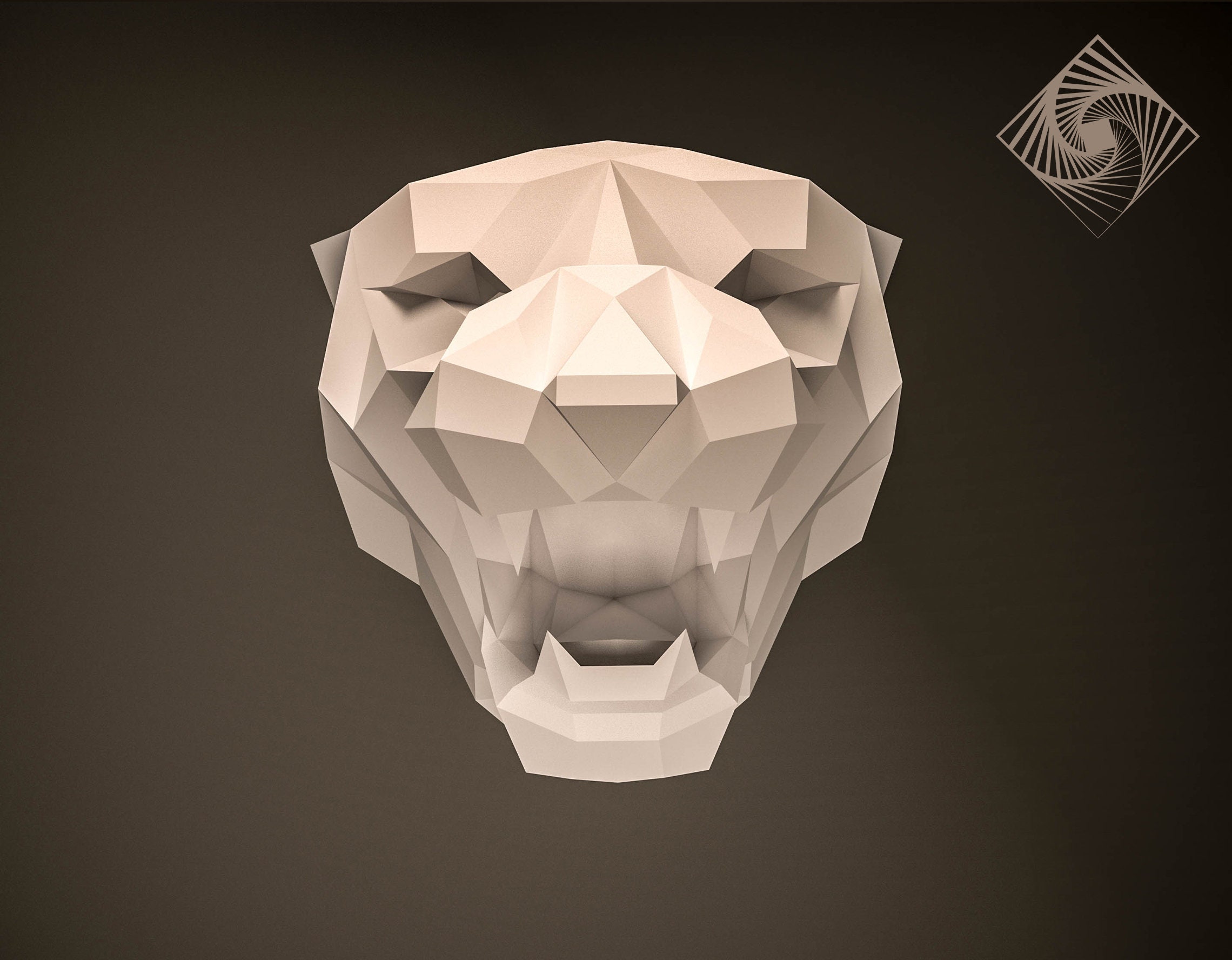 Tiger Trophy. Digital Templates in PDF for Paper Low-poly Sculpture - Etsy