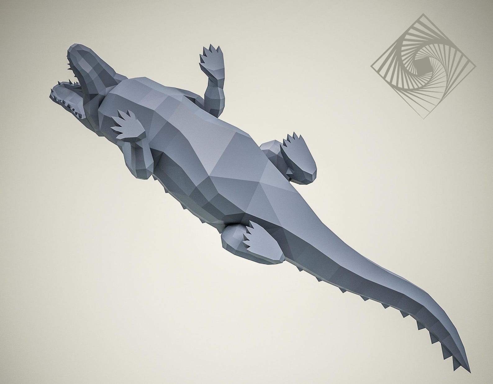 DIY Alligator Paper Sculpture: Low Poly Craft Kit (PDF & SVG Files) - Etsy