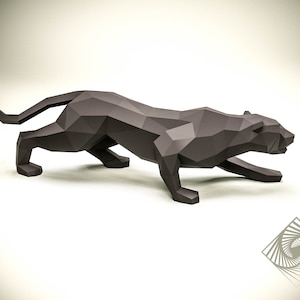Panther. Digital Templates in PDF for Paper Low-poly Sculpture - Etsy