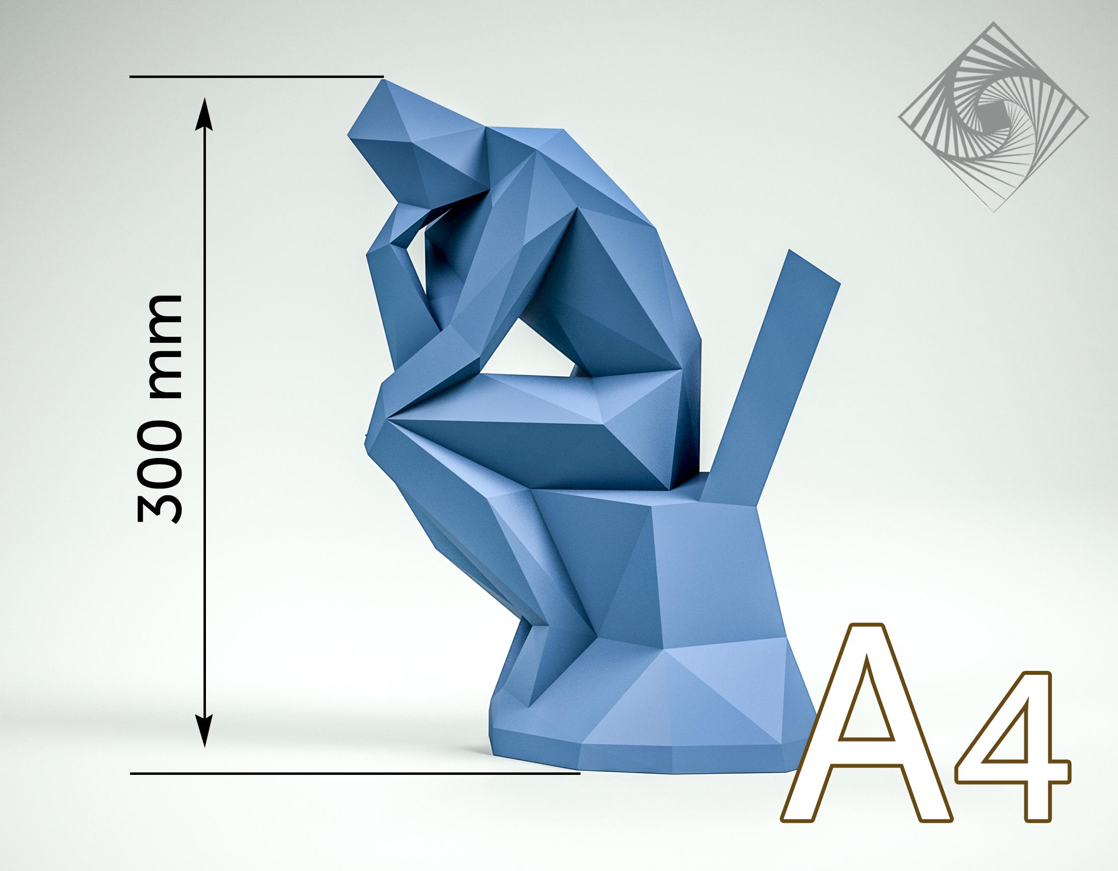 Thinker. Digital Templates in PDF for Paper Low-poly Sculpture - Etsy