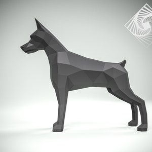 Doberman. Digital Templates in PDF for Paper Low-poly Sculpture - Etsy