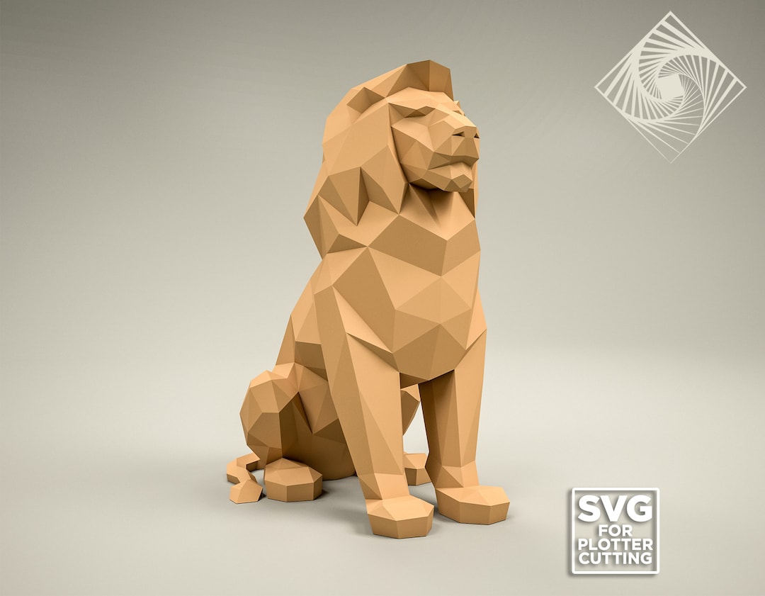 Lion. Digital Templates in PDF for Paper Low-poly Sculpture - Etsy