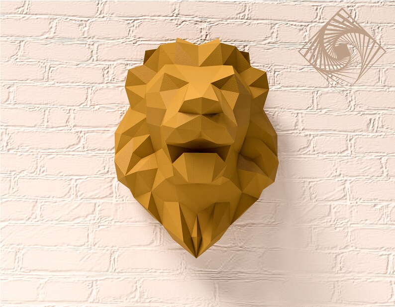 Leon Head. Digital Templates in PDF for Paper Low-poly - Etsy