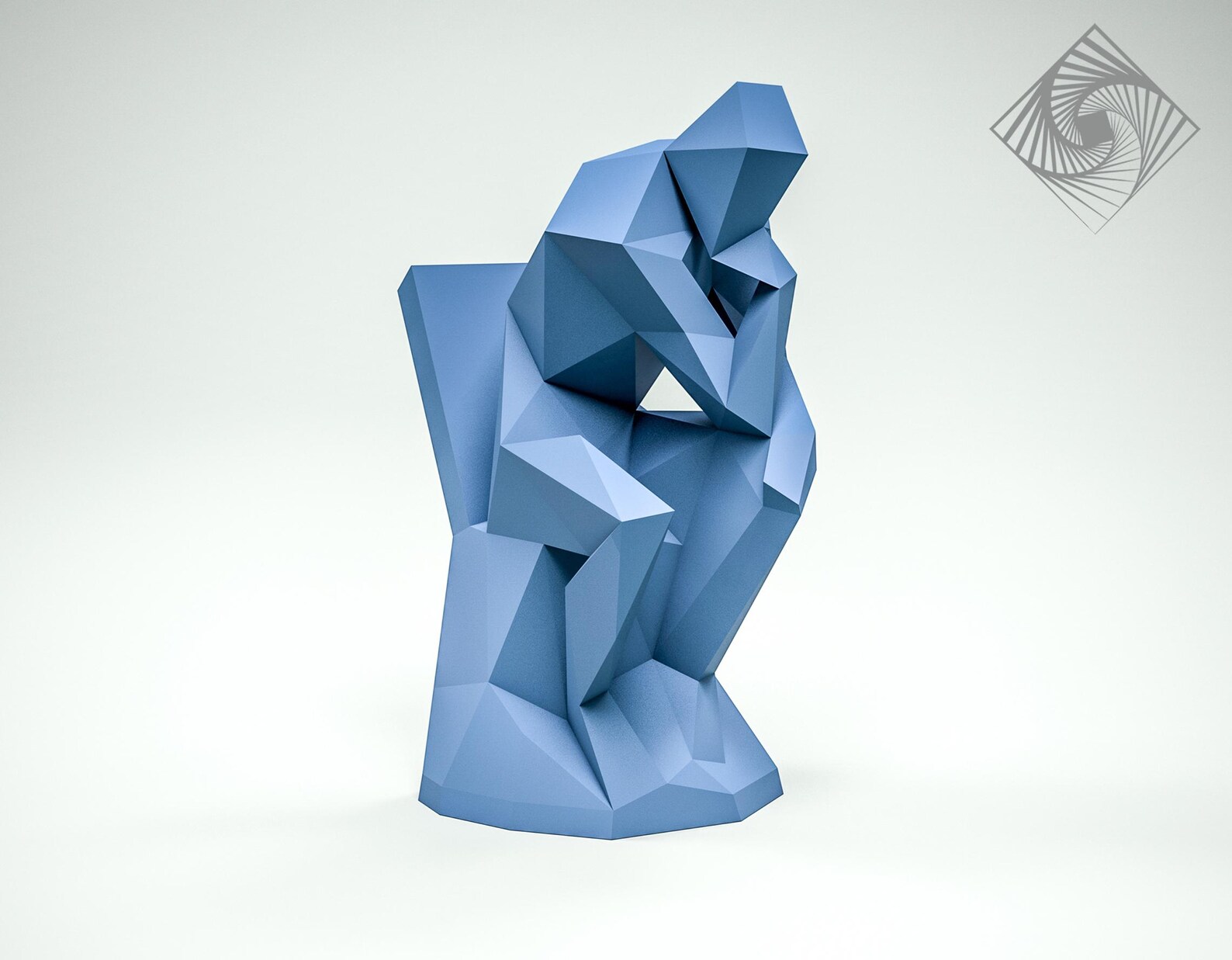 Thinker. Digital Templates in PDF for Paper Low-poly Sculpture - Etsy
