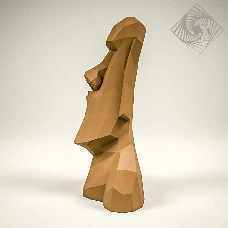 Moai Paper Sculpture DIY: Easter Island Statue Template (PDF Download ...