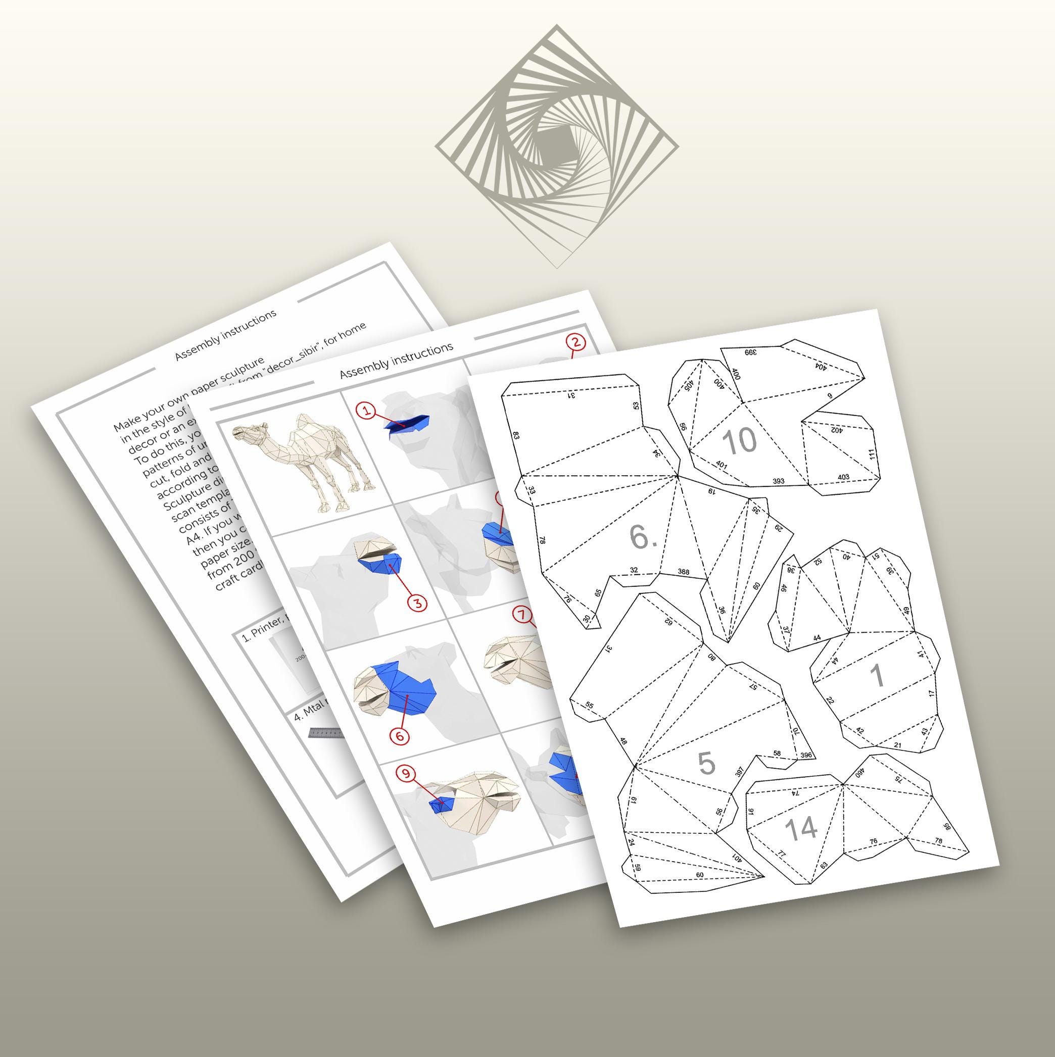 Camel Papercraft DIY Kit: PDF & SVG Templates (digital Download - Etsy