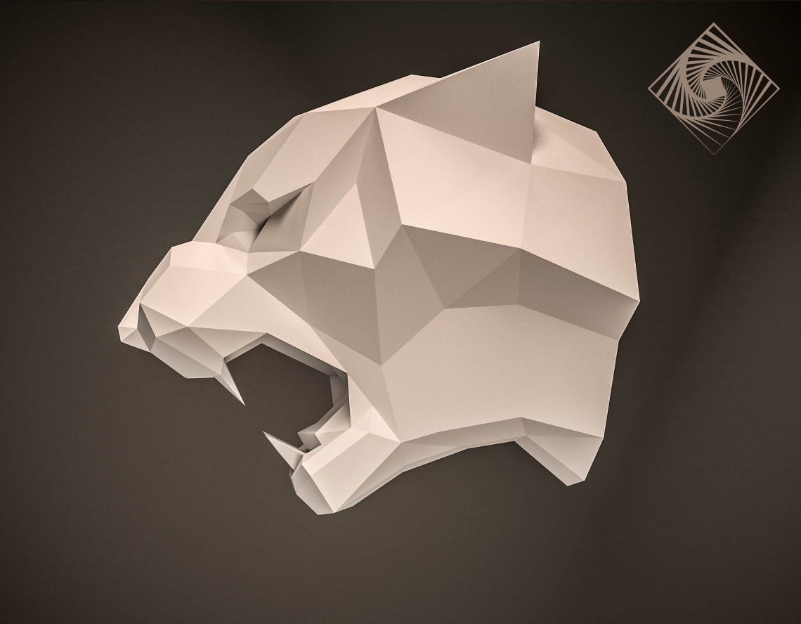 Tiger Trophy. Digital Templates in PDF for Paper Low-poly Sculpture - Etsy