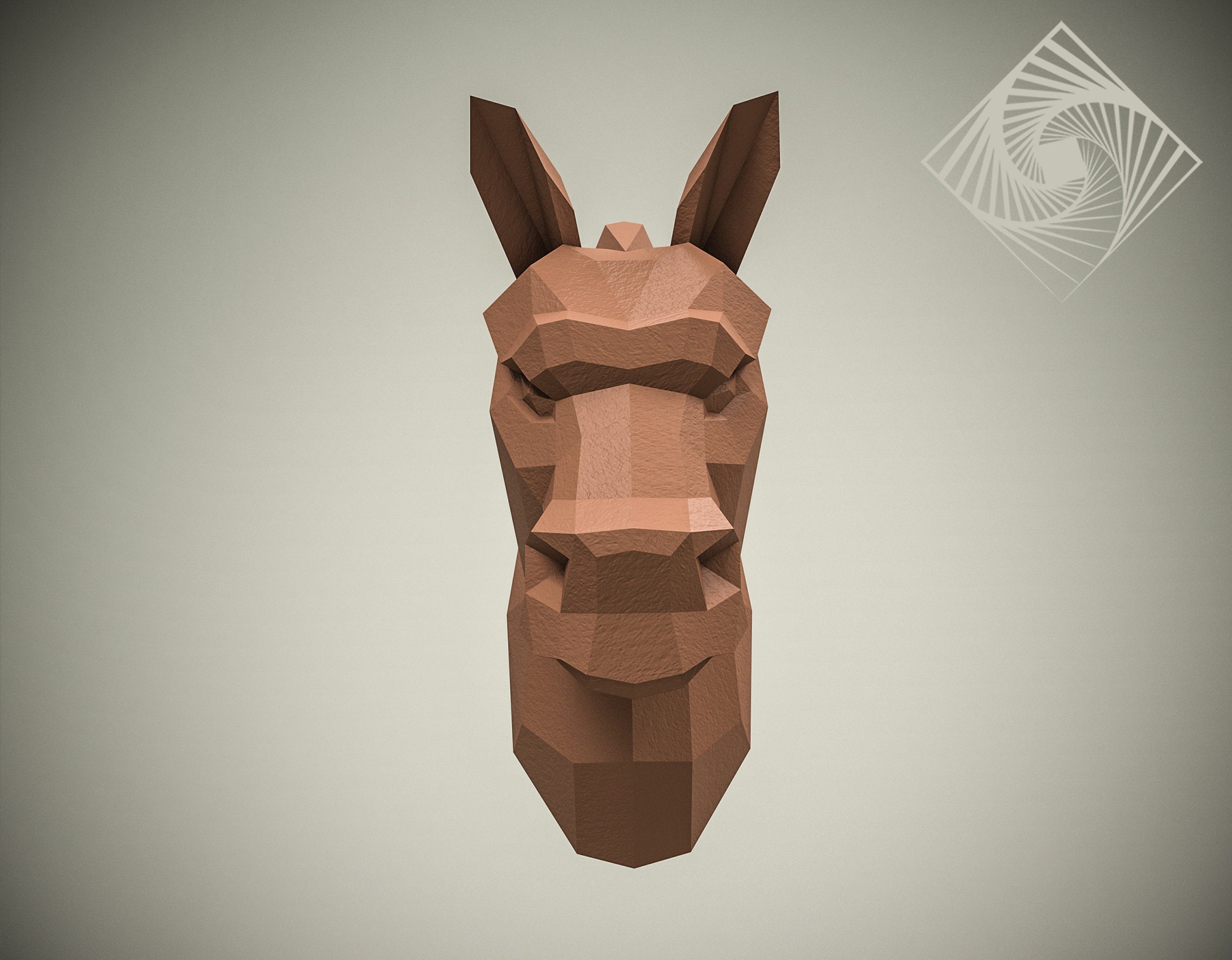 Horse Head. Digital Templates in PDF for Paper Low-poly - Etsy