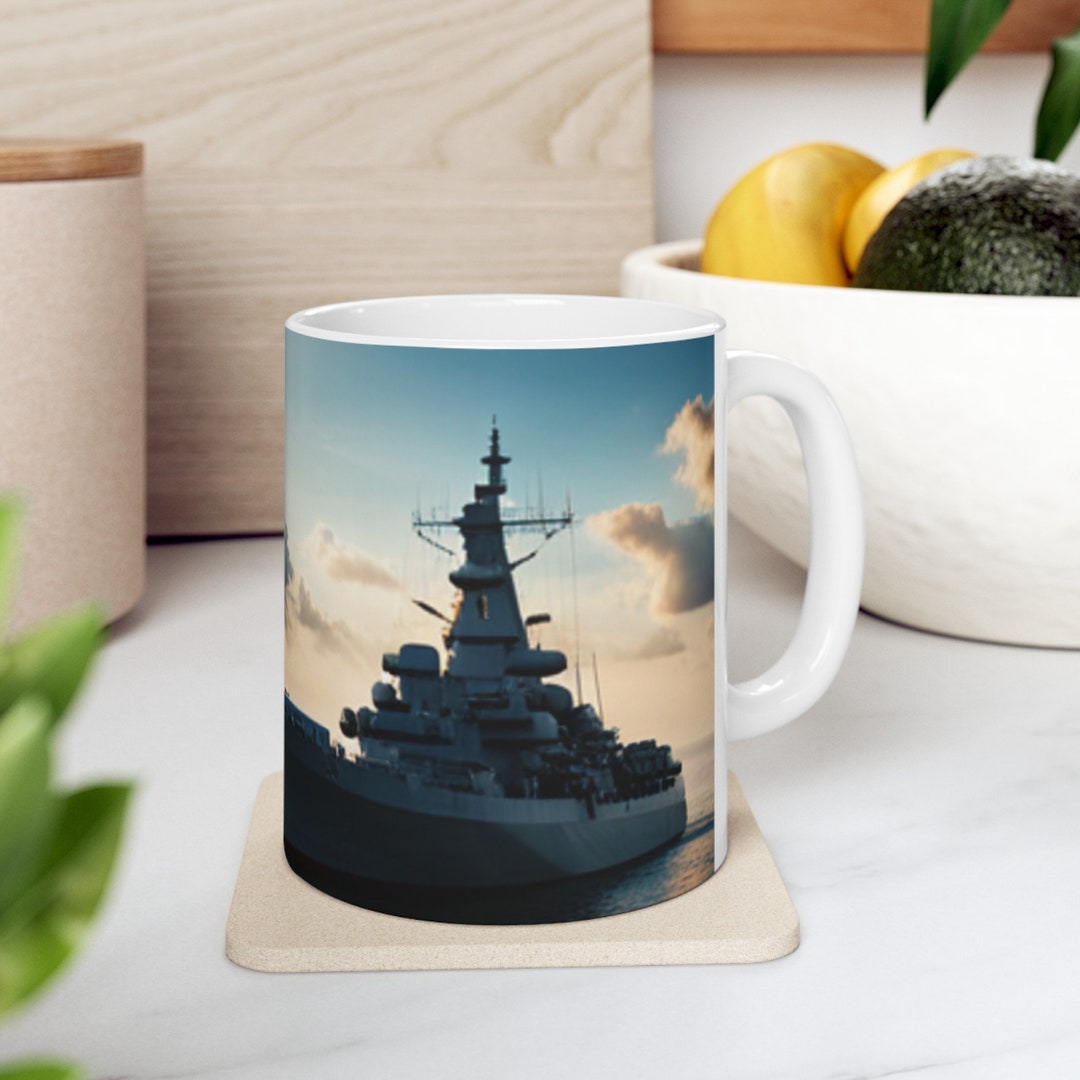 Battleship Ceramic Mug, Battleship Mug Design, Navy Mug, Ships ...