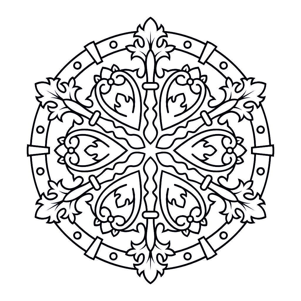 100 Pages Printable Mandala Coloring Pages for Adults - Etsy