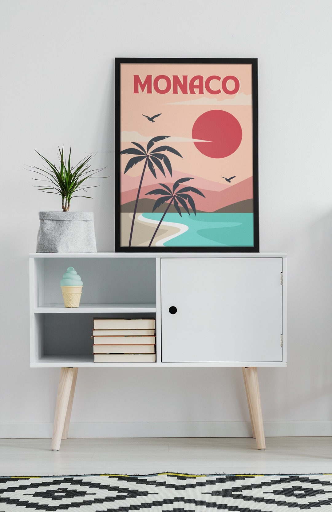 Monaco Country Map - Printable Wall Art, Travel Poster, Digital ...