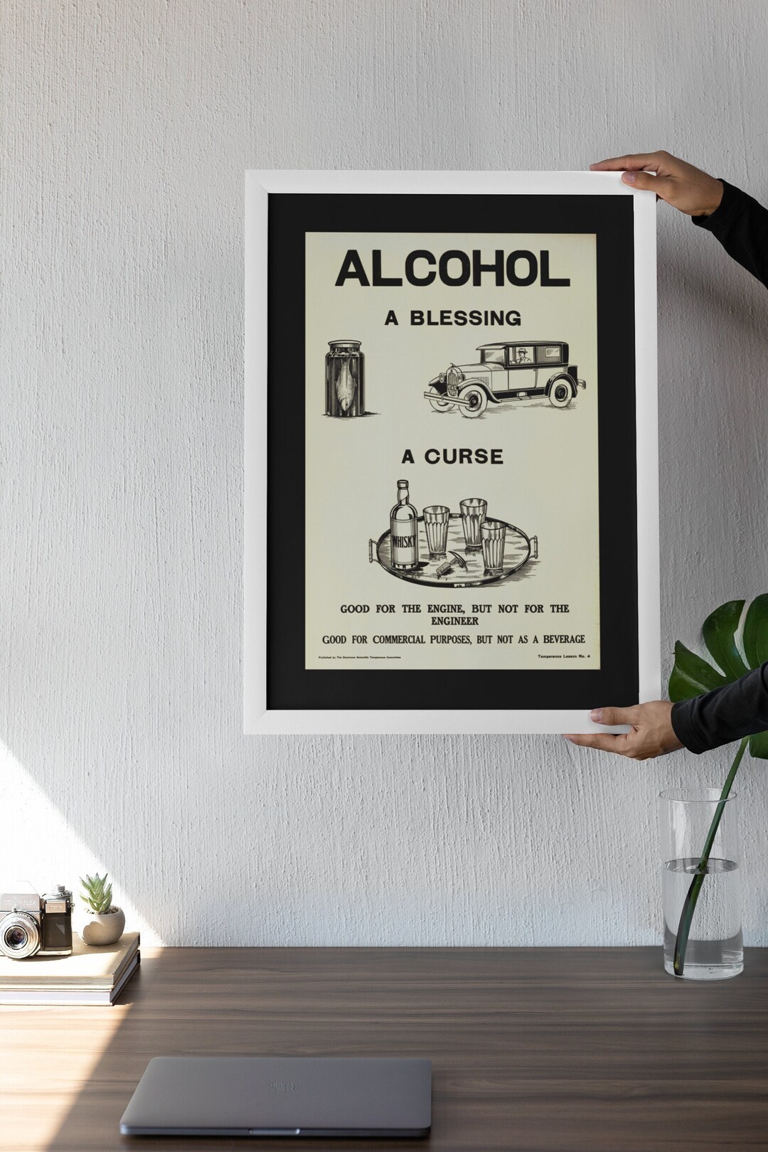 Vintage Alcohol Poster: A Blessing & Curse - Engine-friendly Art by ...