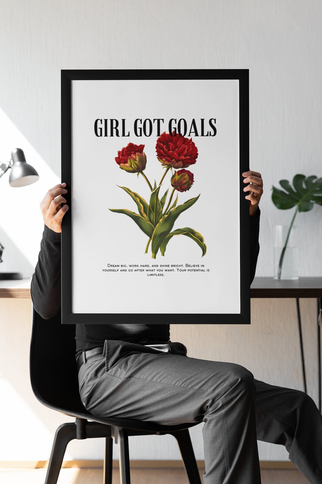 Girls Got Goals Printable Wall Art: Decor for Women Empowering Female ...