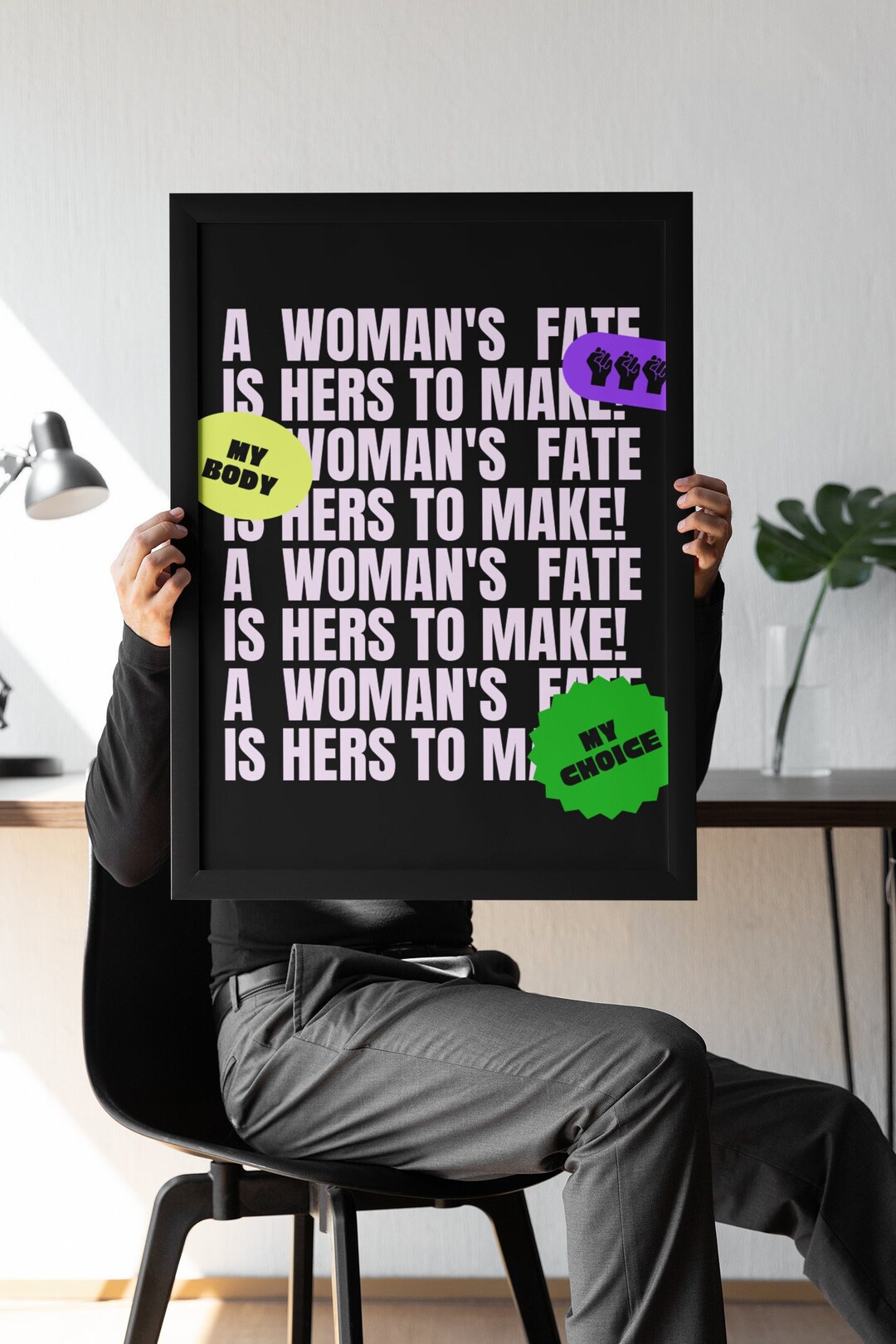 Empowering Woman's Fate Printable Wall Art Inspirational Typography ...