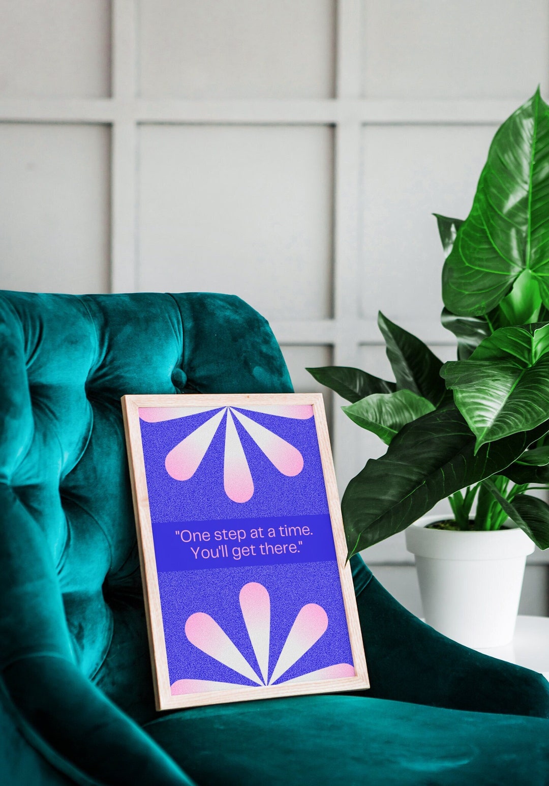 Motivational Wall Art: One Step at a Time, Inspirational Quote Print ...