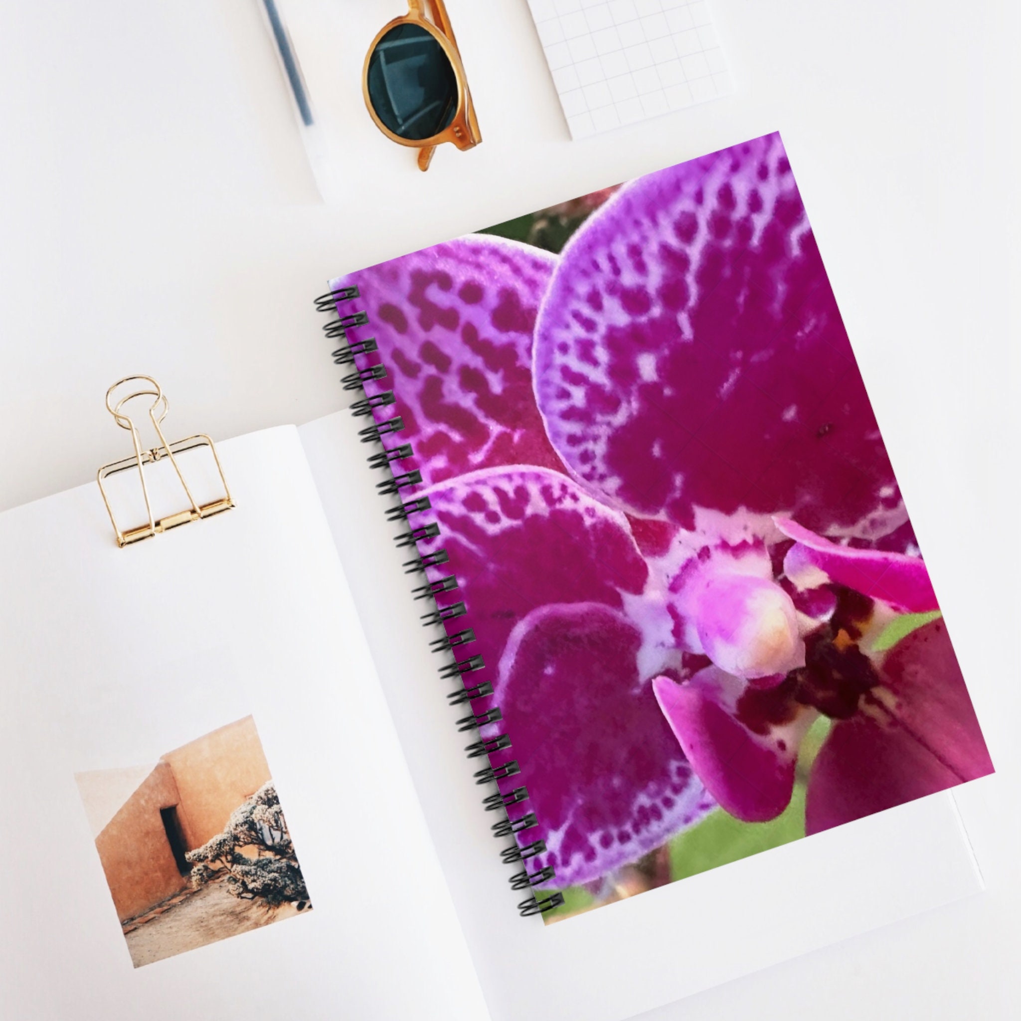 Purple Spotted Phalaenopsis Orchid Spiral Notebook, Purple Orchid ...