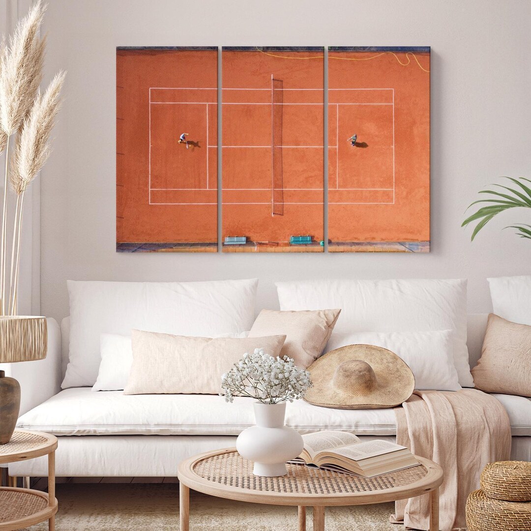 Wuppertal Tennis Court Wall Art - Horizontal 3 Piece Canvas - Living ...