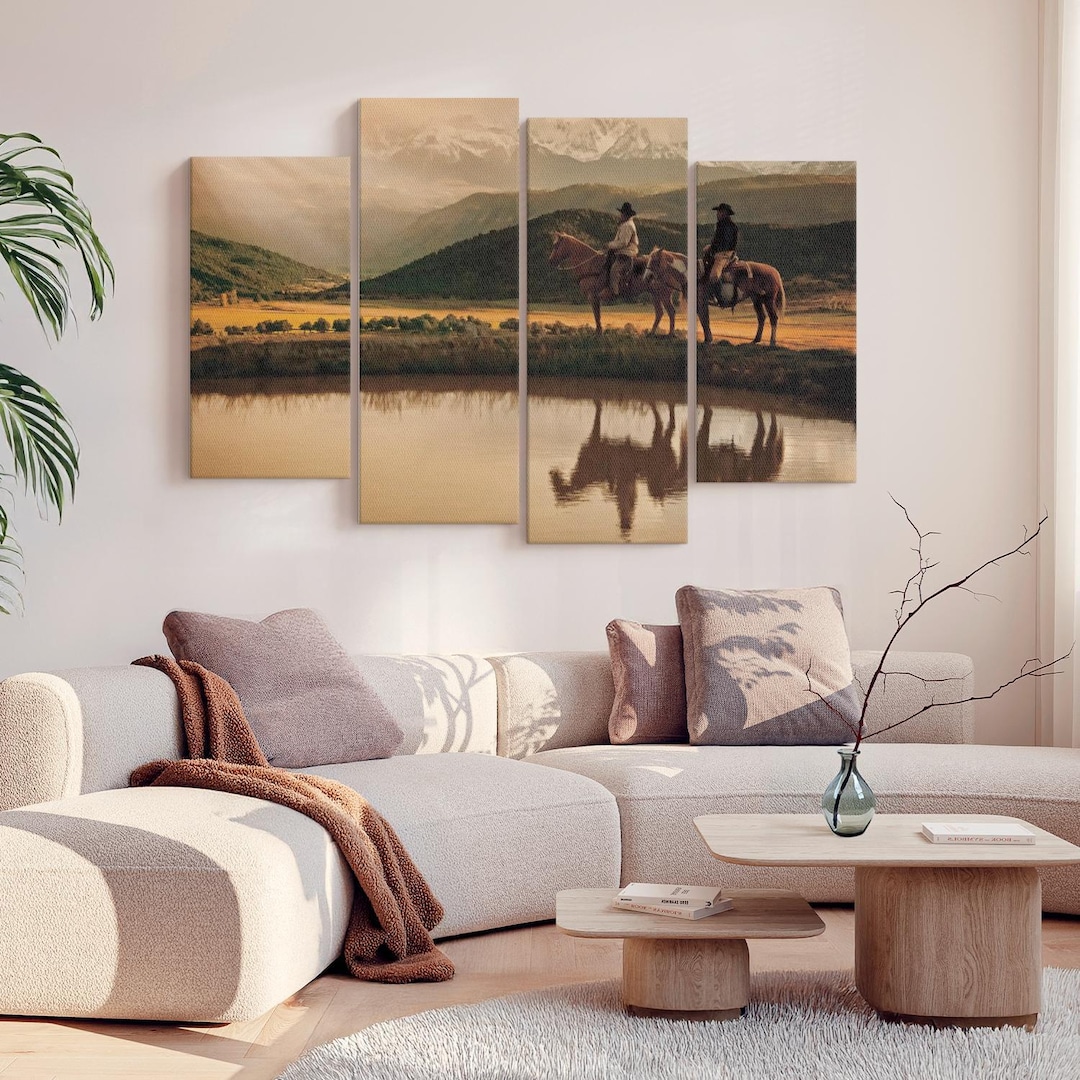 Elephant Stock Rays on the Peak Wall Art - Horizontal 4 Piece Canvas ...