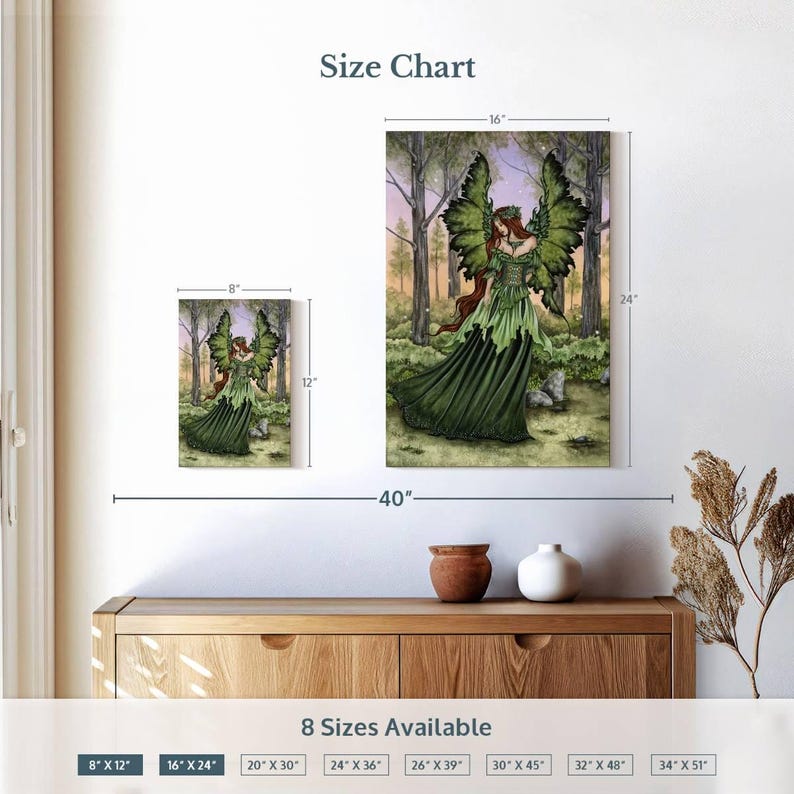 Lady of the Forest Wall Art - Vertical Framed Canvas - Living Room Wall ...
